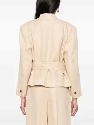 Soeur Pampelune Belted Linen Jacket