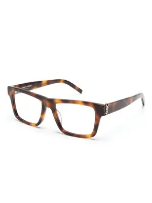 Saint Laurent Tortoiseshell Square-frame Glasses - Brown