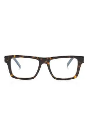 Saint Laurent Tortoiseshell Square-frame Glasses - Brown