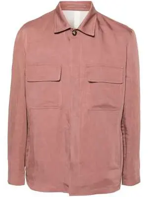 LARDINI Spread-collar Shirt Jacket - Pink