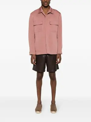 LARDINI Spread-collar Shirt Jacket - Pink