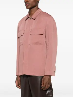 LARDINI Spread-collar Shirt Jacket - Pink
