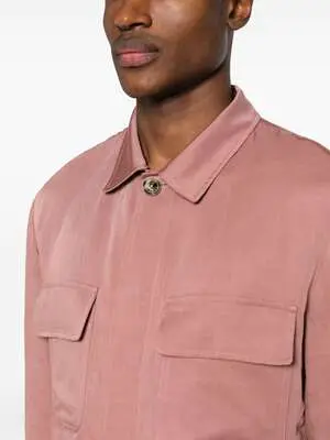 LARDINI Spread-collar Shirt Jacket - Pink