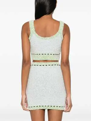Gcds Logo-embroidered Bouclé Top