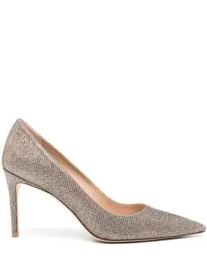 Stuart Weitzman Gold Glitter Heels