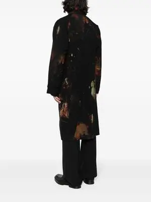 Yohji Yamamoto Abstract Print Single-breasted Coat
