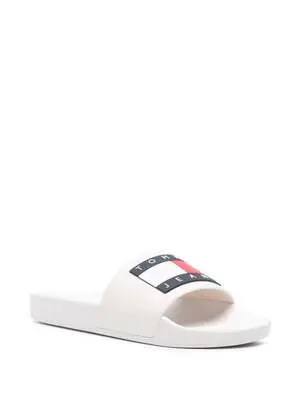 Tommy Hilfiger Flag Logo Pool Slides - Neutrals