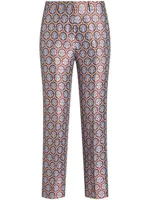 Etro Floral-jacquard Cigarette Trousers