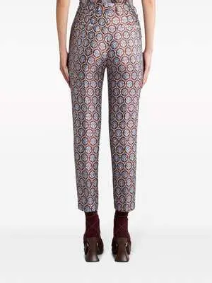 Etro Floral-jacquard Cigarette Trousers