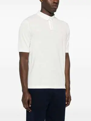 Eleventy Ribbed Cotton Polo Shirt - White