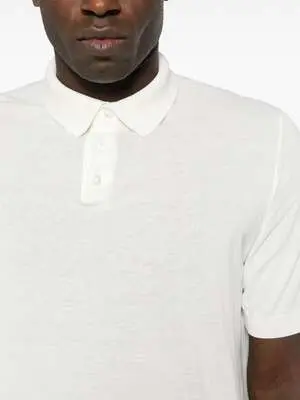 Eleventy Ribbed Cotton Polo Shirt - White
