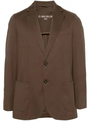 CIRCOLO 1901 Single-breasted Cotton Blazer - Brown