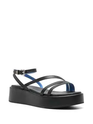 Tommy Hilfiger Leather Platform Sandals - Black