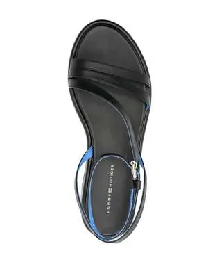 Tommy Hilfiger Leather Platform Sandals - Black