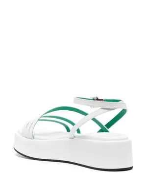 Tommy Hilfiger Leather Platform Sandals - White