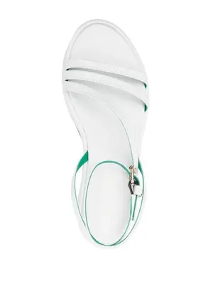 Tommy Hilfiger Leather Platform Sandals - White