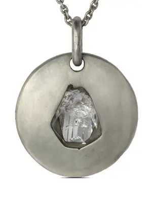 PARTS OF FOUR Disk Danburite Pendant Necklace - Silver