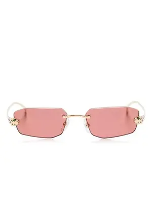 CARTIER Rectangle-frame Sunglasses - Gold
