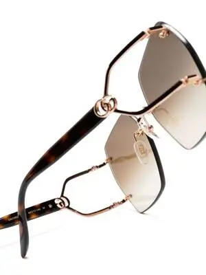 Gucci Double G Oversize-frame Sunglasses