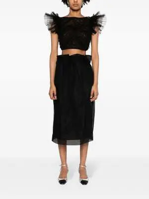 Huishan Zhang Ruffled Tulle Top