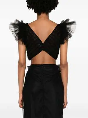 Huishan Zhang Ruffled Tulle Top