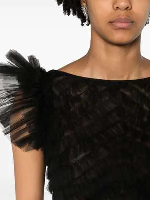 Huishan Zhang Ruffled Tulle Top