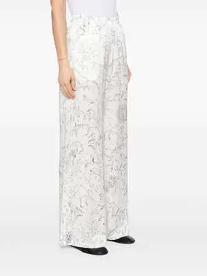 Fabiana Filippi Silk Satin Flared Trousers