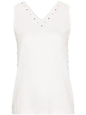 Fabiana Filippi Studded V-neck Sleeveless Blouse