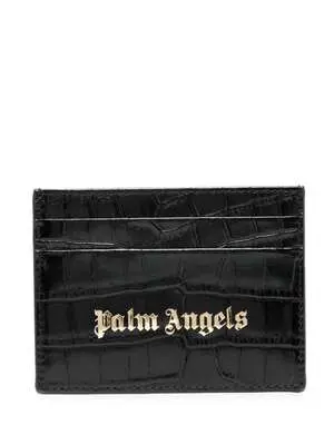 Palm Angels Crocodile-effect Leather Cardholder - Black