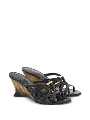 FERRAGAMO Gancini 70mm Wedge Sandals