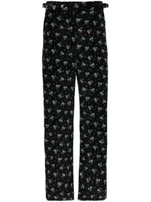 BODE Chicory Floral Corduroy Trousers - Black