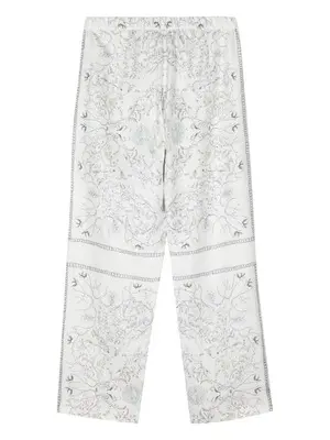 Fabiana Filippi Fabula Print Palazzo Trousers - White