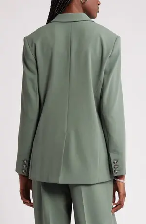 Nordstrom Relaxed-fit Notched Lapel Blazer - Green Duck
