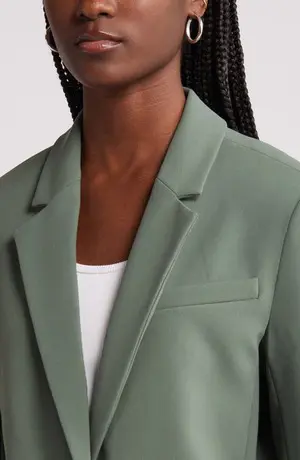 Nordstrom Relaxed-fit Notched Lapel Blazer - Green Duck