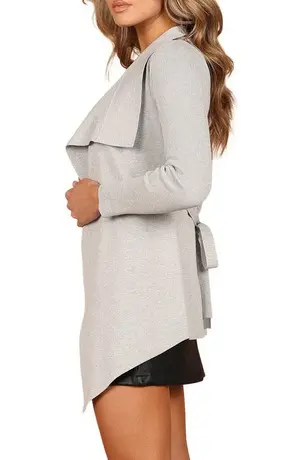 PETAL & PUP Zimmer Tie Waist Cardigan - Grey