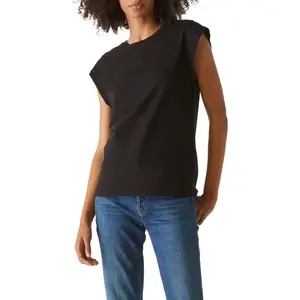 Michael Stars Joey Power Shoulder T-shirt - Black