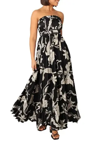 PETAL & PUP Angelique Floral Maxi Dress - Black Floral