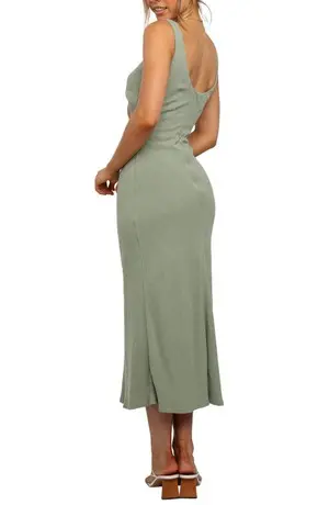PETAL & PUP Apollo Cutout Midi Dress - Olive