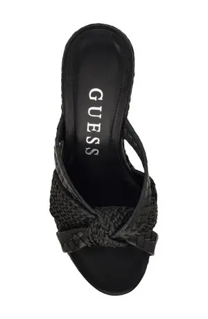 Guess Platform Wedge Sandals - Black
