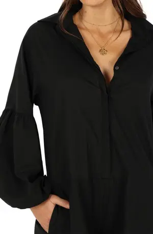 PETAL & PUP Elsa Long Sleeve Romper - Black