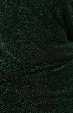 PETAL & PUP Santiago Metallic One-shoulder Midi Dress - Emerald