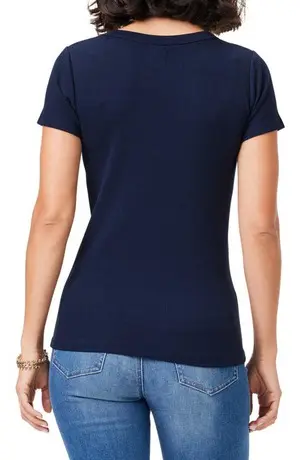 NIC+ZOE Perfect Crewneck Rib Top - Dark Indigo