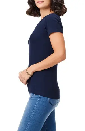 NIC+ZOE Perfect Crewneck Rib Top - Dark Indigo