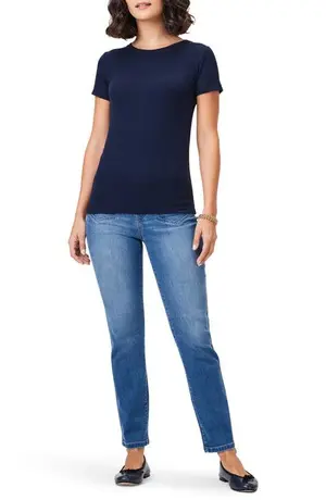 NIC+ZOE Perfect Crewneck Rib Top - Dark Indigo
