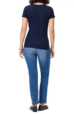 NIC+ZOE Perfect Crewneck Rib Top - Dark Indigo