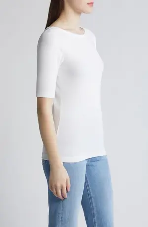 NIC+ZOE Boat Neck Rib Top