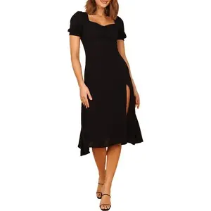 PETAL & PUP Franklin Puff Sleeve Dress - Ebony