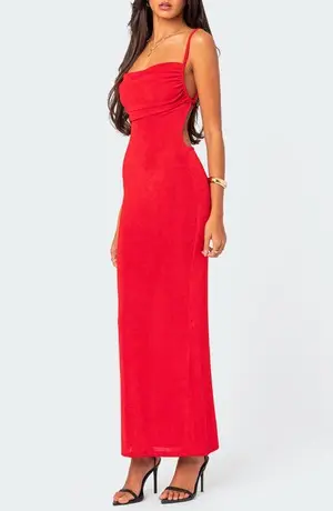 EDIKTED Clea Open Back Maxi Dress