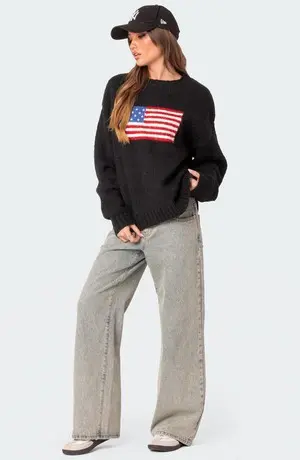 EDIKTED Usa Oversized Chunky Sweater