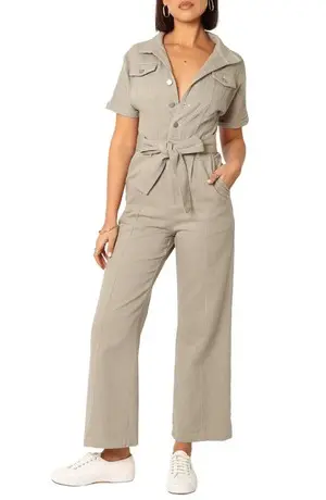 PETAL & PUP Demi Twill Jumpsuit - Olive